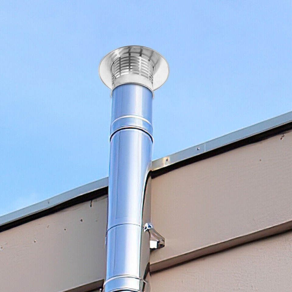 75-200mm Fireplace Chimney Caps Roof Cowl Metal Top Hat Flue Rain Cap ...
