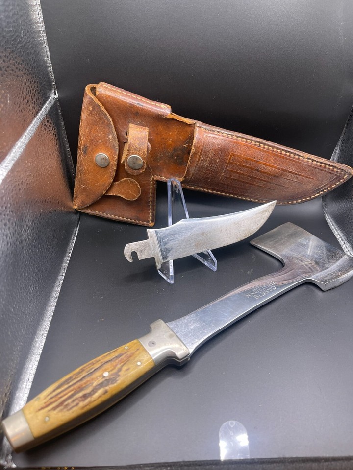 1935 Case Tested XX Interchangeable Steel Hatchet/Knife w/ Stag Handle ...