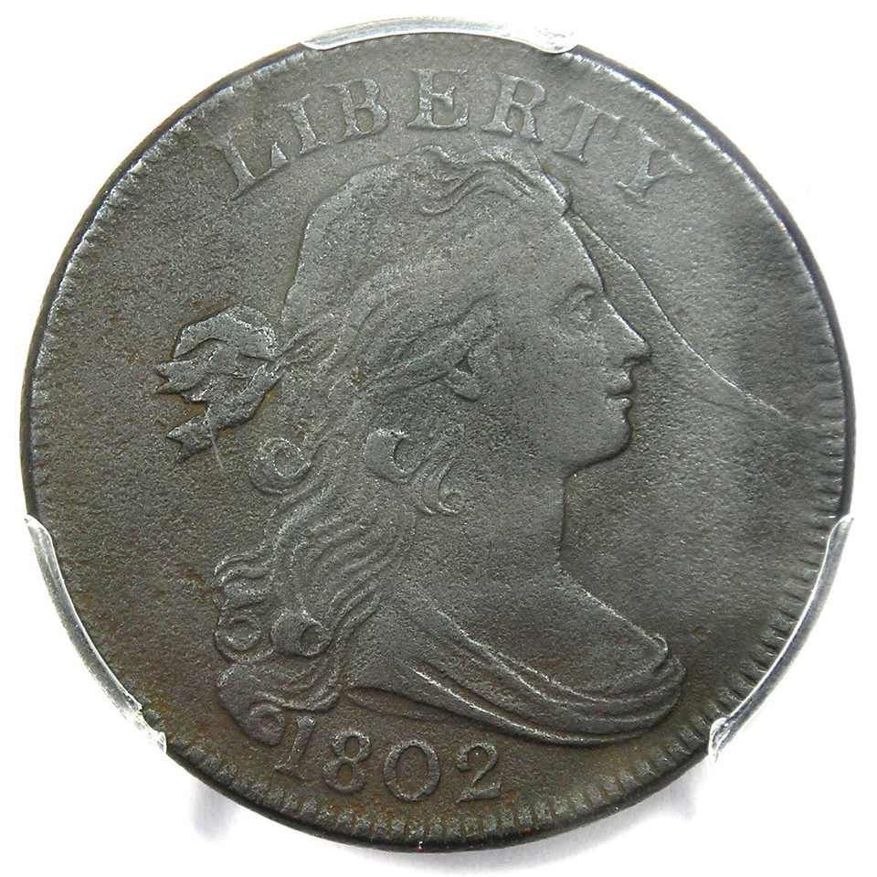 1802 Draped Bust Large Cent 1C - PCGS XF Details (EF) - Rare Early Date ...