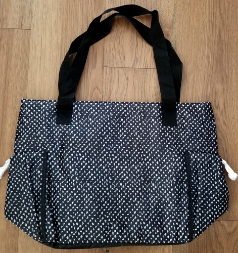 NEW Thirty One New Day Tote Preppy Pop Navy Rugby Stripe Scribble ...