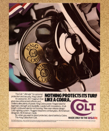 Colt King Cobra 357 Magnum Bullet Revolver Gun - Magazine Print Ads ...