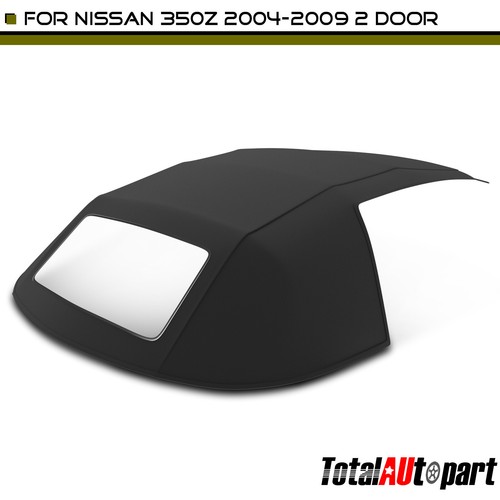 Black Convertible Soft Top for Nissan 350Z 2004-2009 Black With Plastic ...