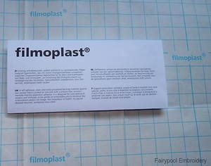 Filmoplast Self Adhesive Embroidery Stabiliser Backing White 1m Long x ...