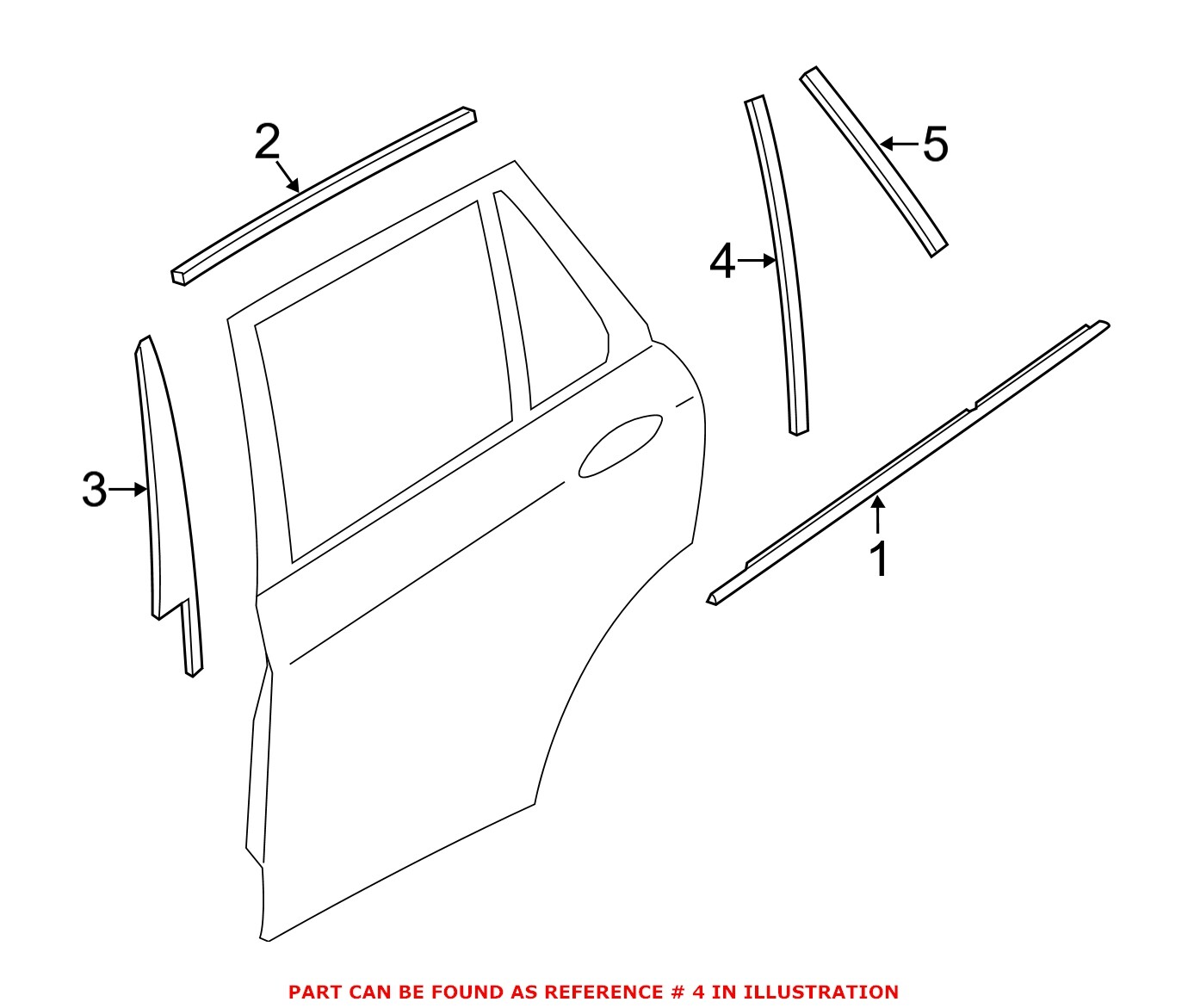 BMW OEM 14-16 X5 Exterior-rear-applique Window Trim Panel Left ...