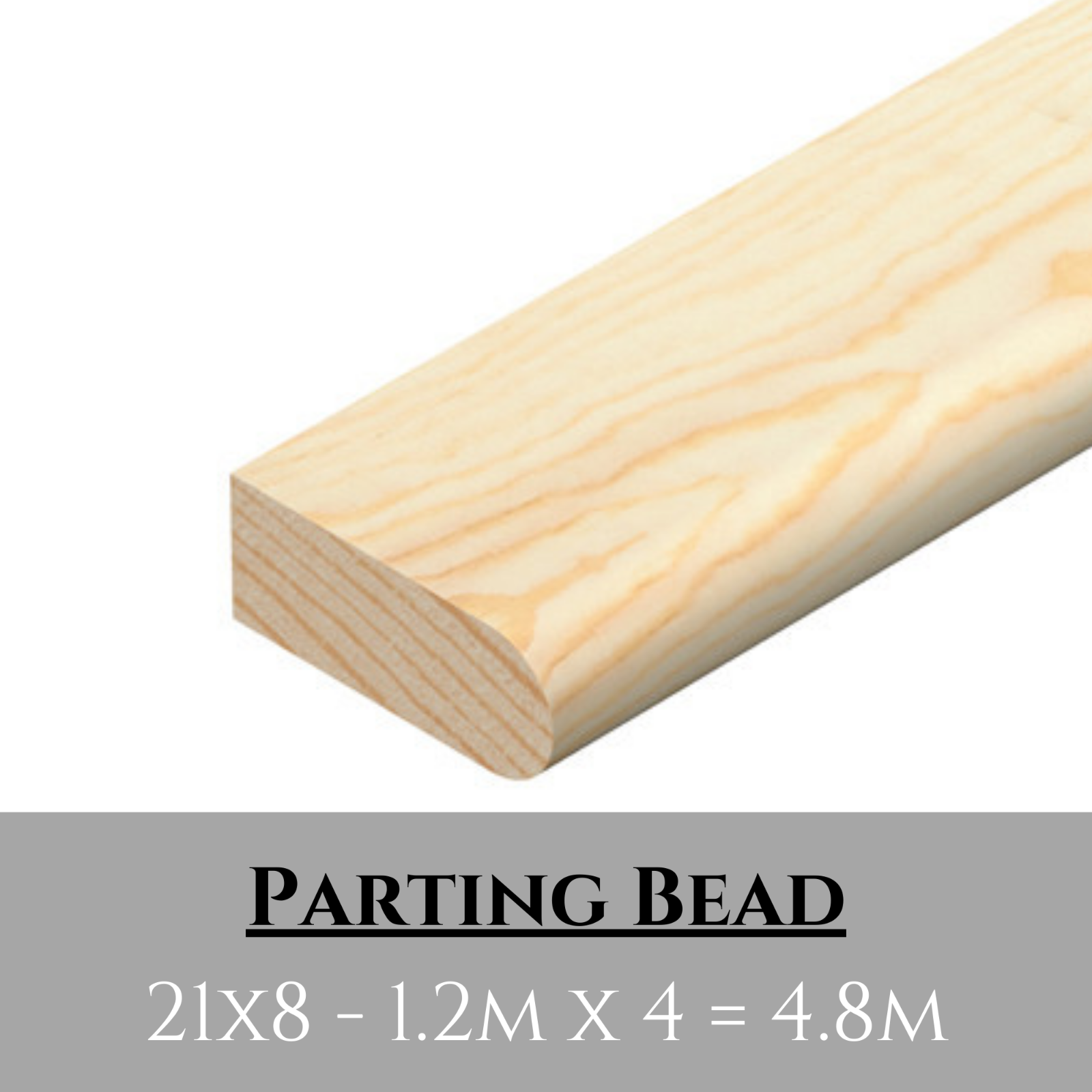Pine Parting Bead Wood Wooden 21x8 Glass Window Fixing General Purpose ...