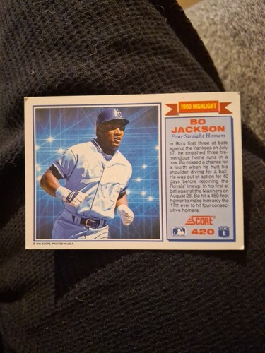 1991 Score - #420 Bo Jackson error card | eBay