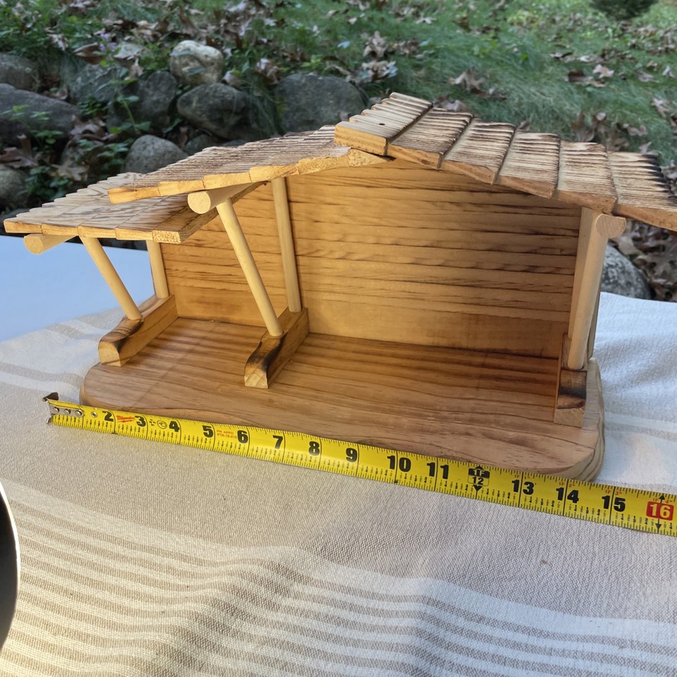 Enesco Manger Medium Stable Only for Nativity Scene Wood Christmas ...