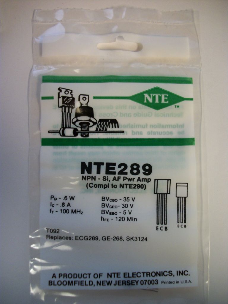 NTE Electronics- NTE275 NTE278 NTE280 NTE285 NTE287 NTE288 NTE289 ...