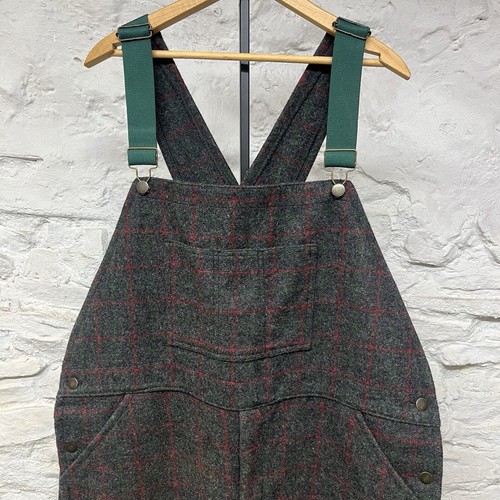 Vtg Johnson Woolen Mills Wool Bib Overalls Adirondeck Gray Red Green ...