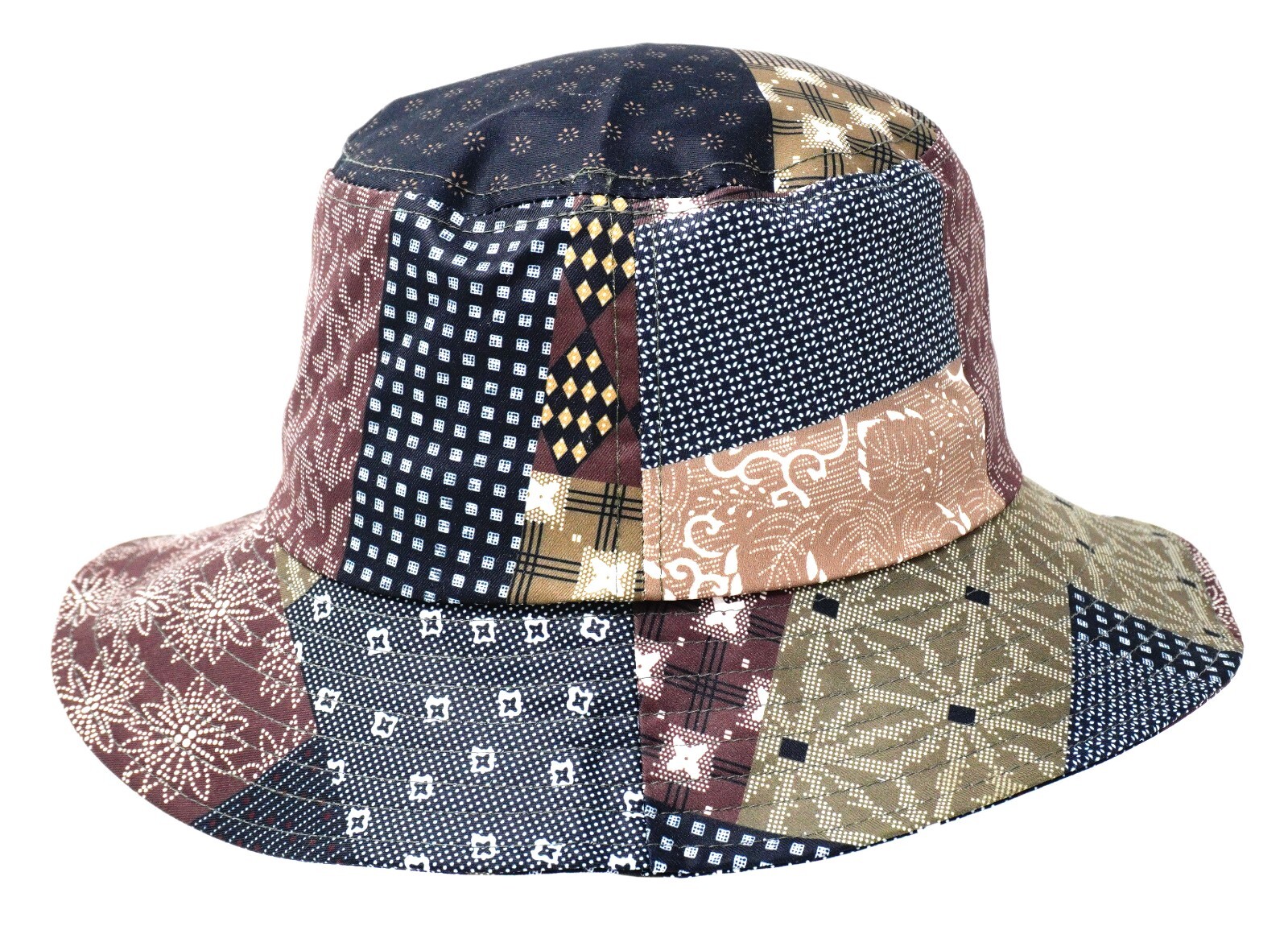 Unisex Patchwork Bucket Hat Short Brim Summer Sun Hat Classy Pattern ...