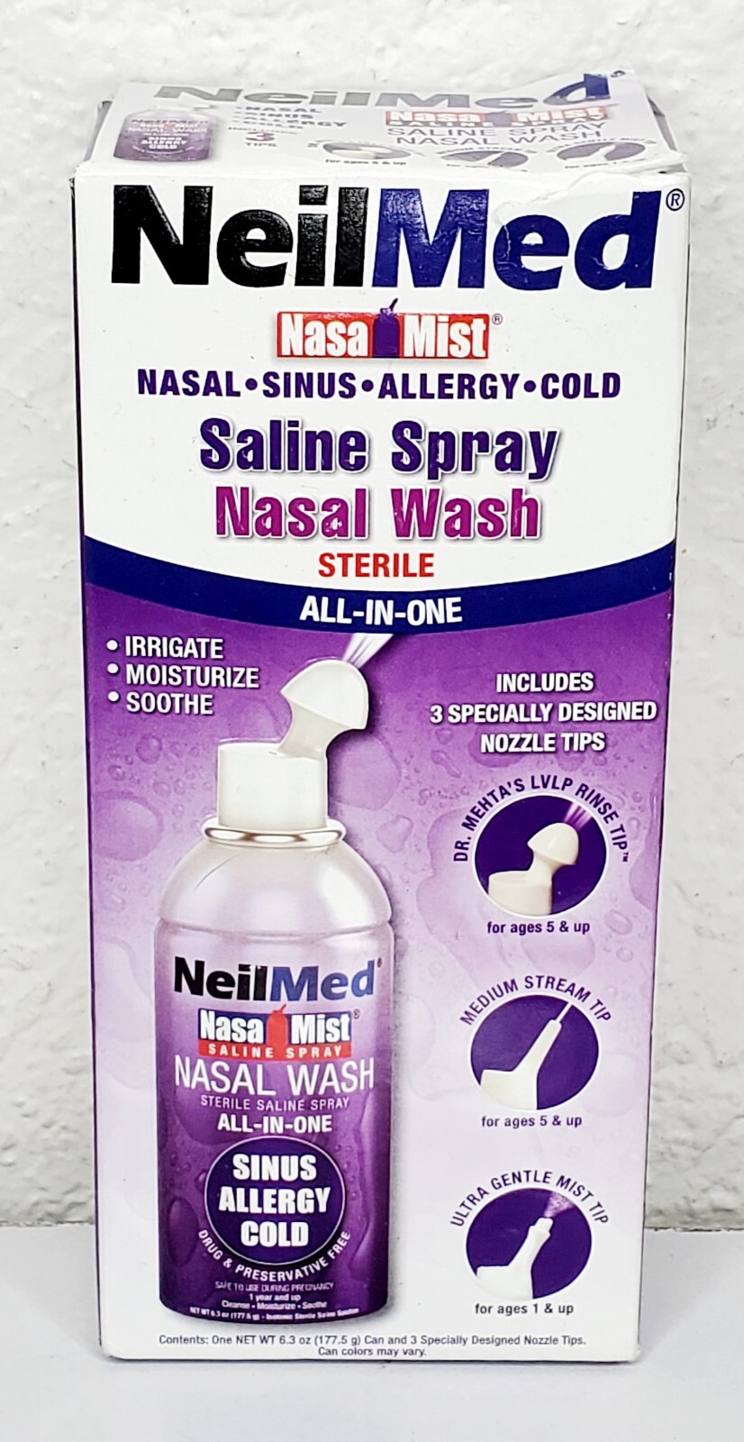 NeilMed NasaMist Saline Spray All In One 6.3 oz Exp 02/2027 New | eBay