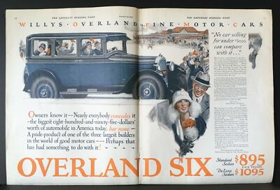 1925 Willys Overland Six Deluxe Sedan Vintage Print Ad | eBay