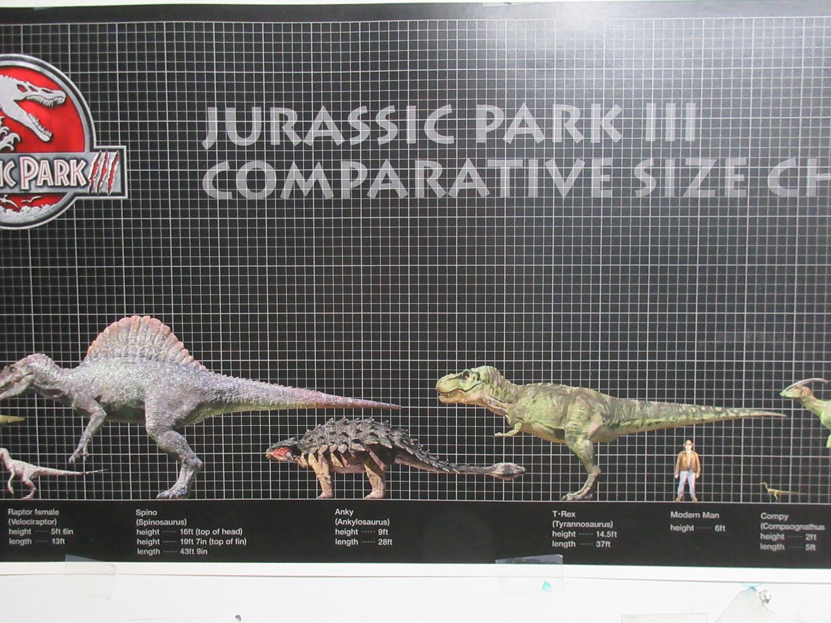 Jurassic Park 3 Dinosaurs Size JP Dinosaur Size Chart Pt 3 By