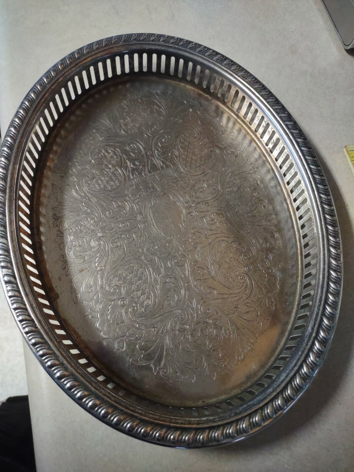 Lancaster Silver Co Silverplate Reticulated Vanity Tray 12X9 | eBay