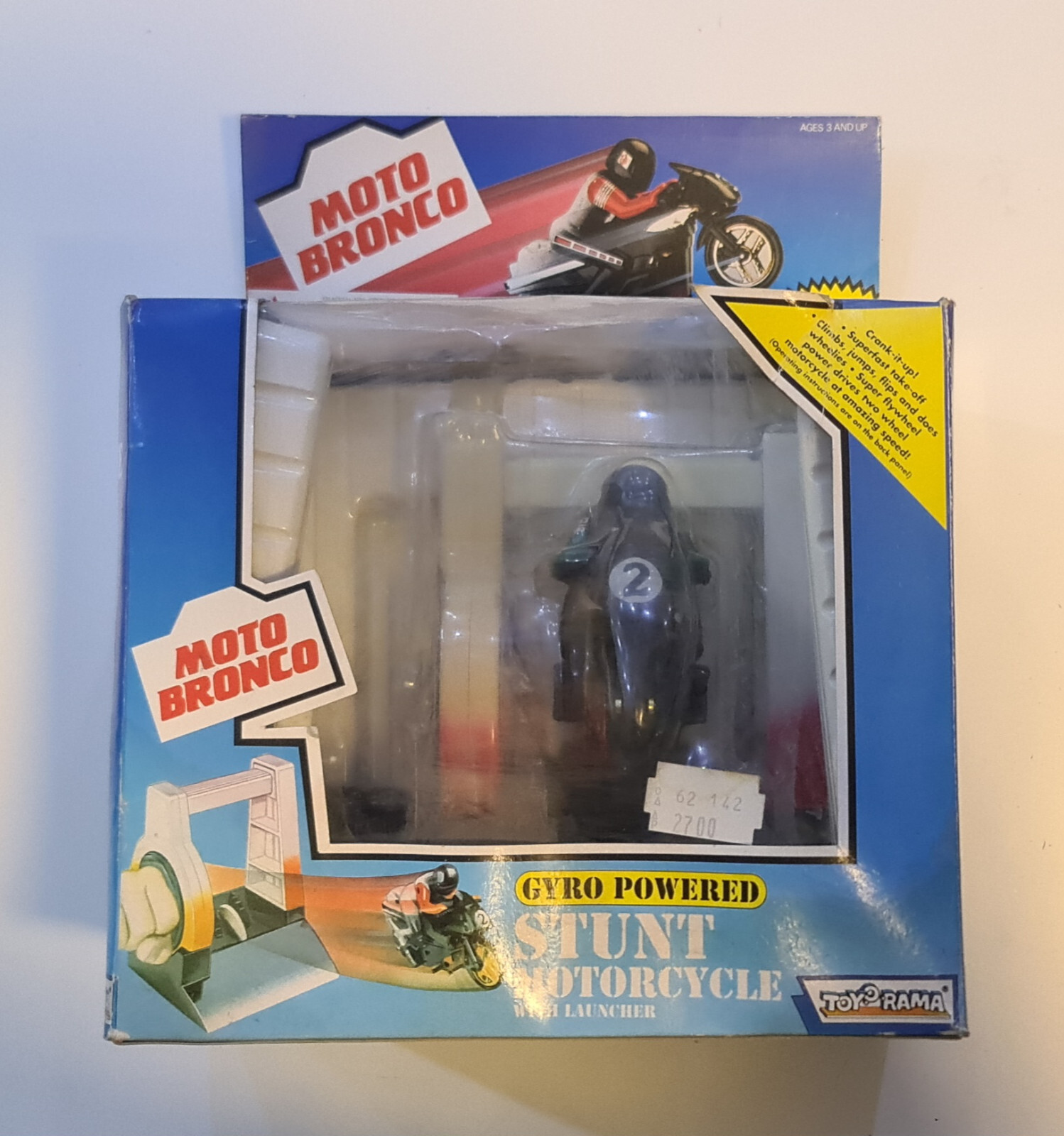 Vintage 90s GYRO POWERED STUNT MOTORCYCLE MOTO BRONCO launcher NOS ...