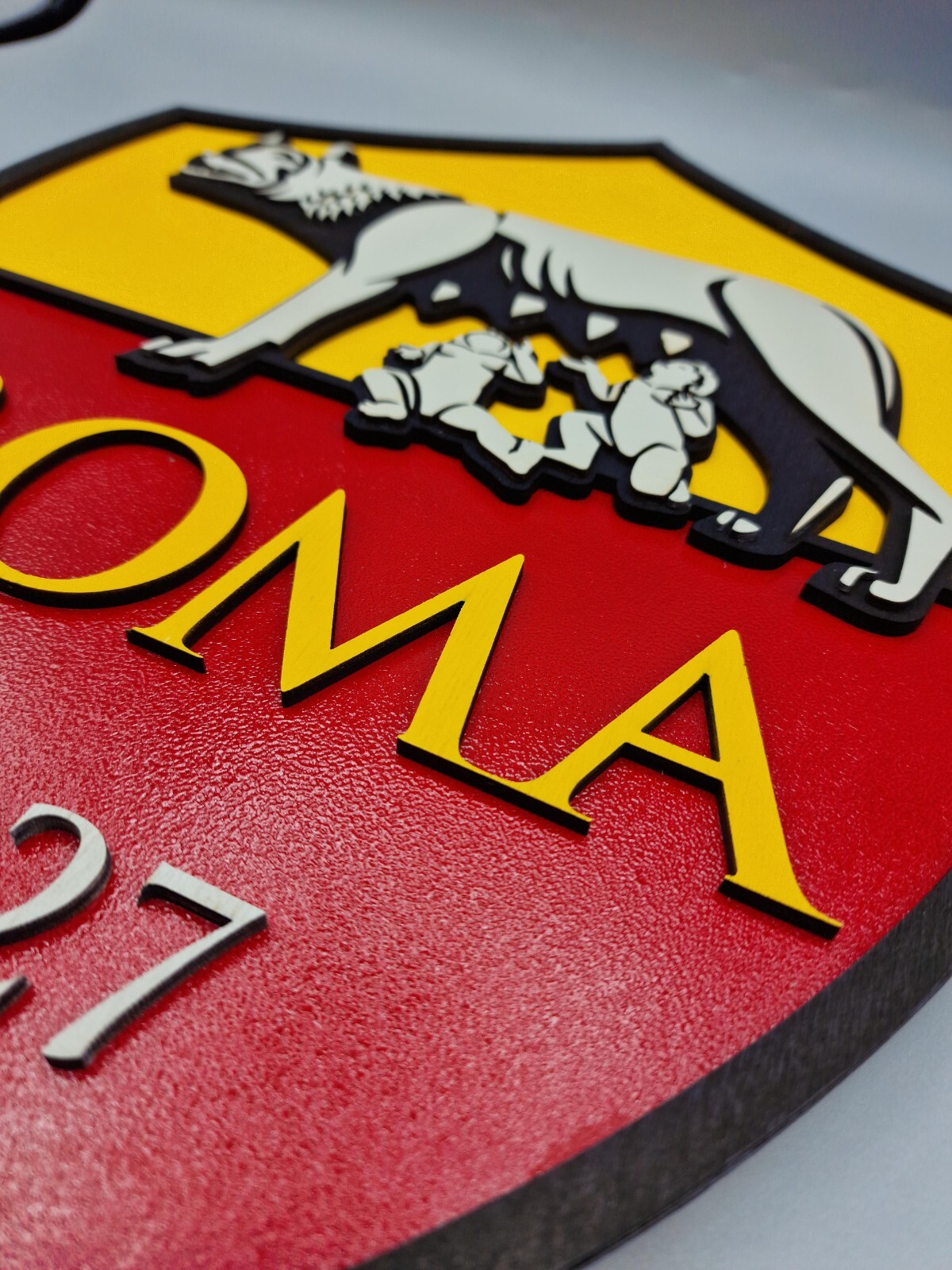 Logo AS Roma in legno, Scudetto AS Roma calcio, Stemma 3D AS Roma ...