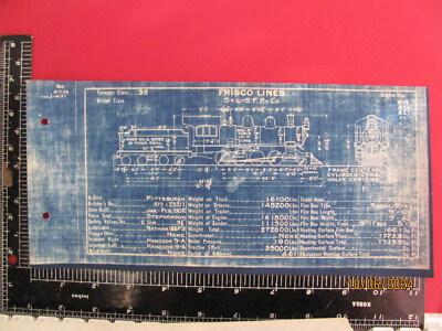 FRISCO LINES SL-SF RAILROAD 2-8-0 LOCOMOTIVES #819 - #827 BLUEPRINT ...