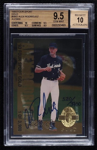 1993 Classic Four Sport Collection Gold Alex Rodriguez BGS 9.5 GEM MINT ...