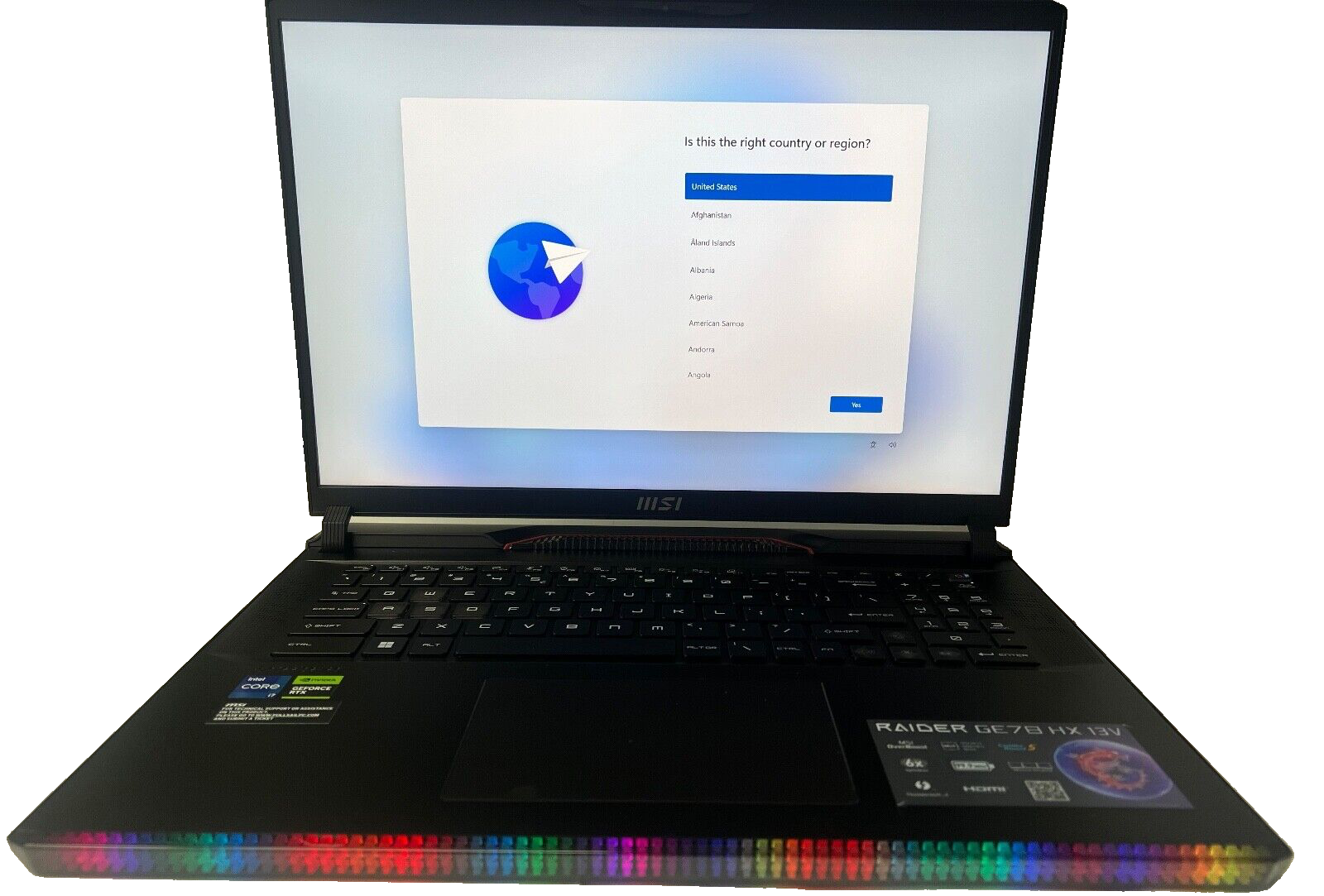 MSI Raider GE78 HX 13V MS-17S2 17" i7-13700HX 2.1GHz 16GB RAM #61879-1 ...