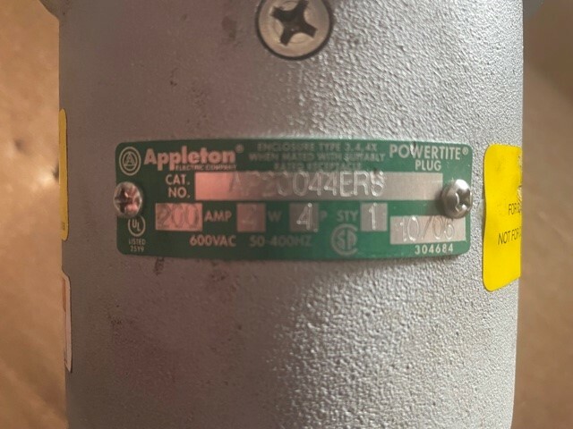Appleton AP20044ERS 200A 600V Electrical Plug for sale online | eBay