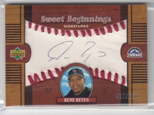 2002 Rene Reyes UD Sweet Spot Signatures AUTO BALL /750 - #140 Rockies ...