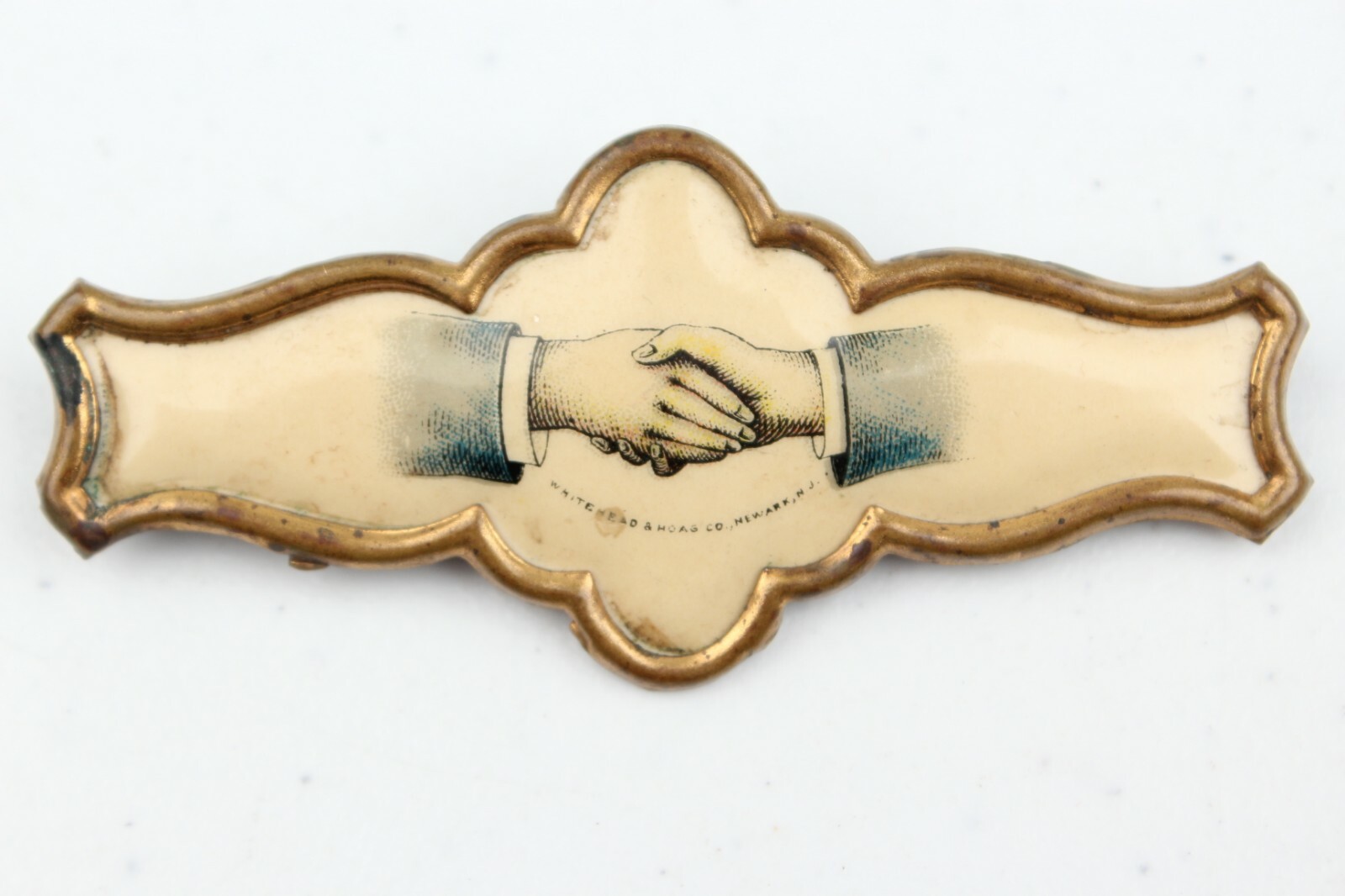 1892 Whitehead & Hoag Co Fraternal Handshake Pin | eBay