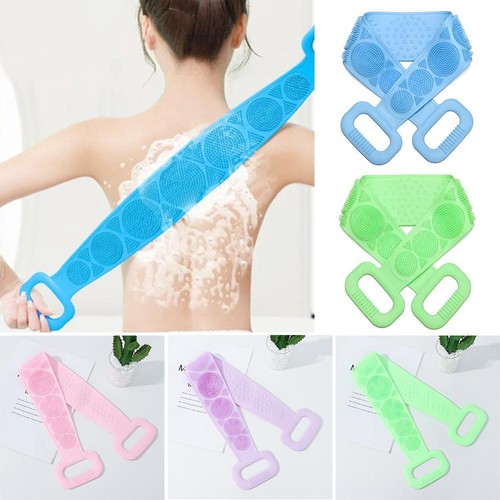 Quality Double Sided Silicone Rub Back Brush Shower Scrubber Bath Towel ...