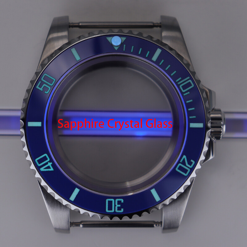 40mm Luxury men Diver Watch Cases Glass Exhibition back For Seiko nh35 ...