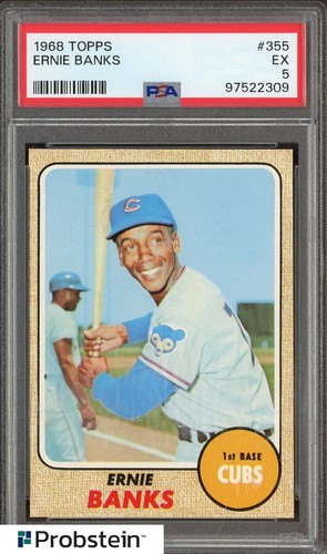 1968 Topps #355 Ernie Banks Chicago Cubs HOF PSA 5 EX | eBay