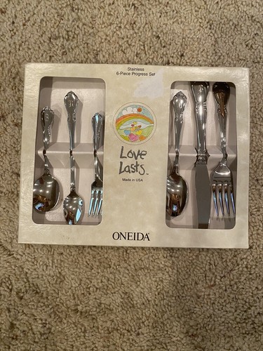 Oneida Child Baby Flatware Set Progress Stainless In Box Engraved With ...
