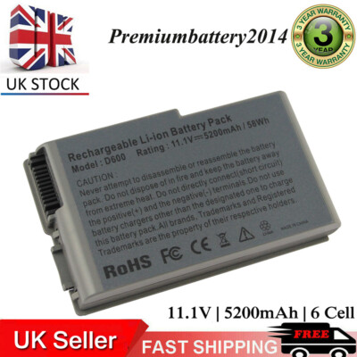 6 Cell Battery for Dell Latitude D610 D600 D530 D520 D510 D505 D500 ...