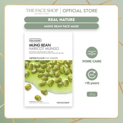 4 Packs @20grams Real Nature Mung Bean Extract Mask Sheet free shipping ...