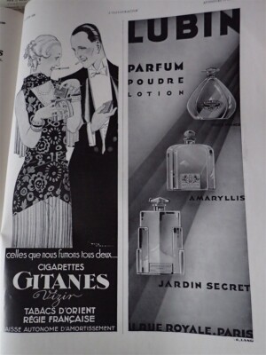 GITANES par René VINCENT + parfum LUBIN publicité papier ILLUSTRATION ...