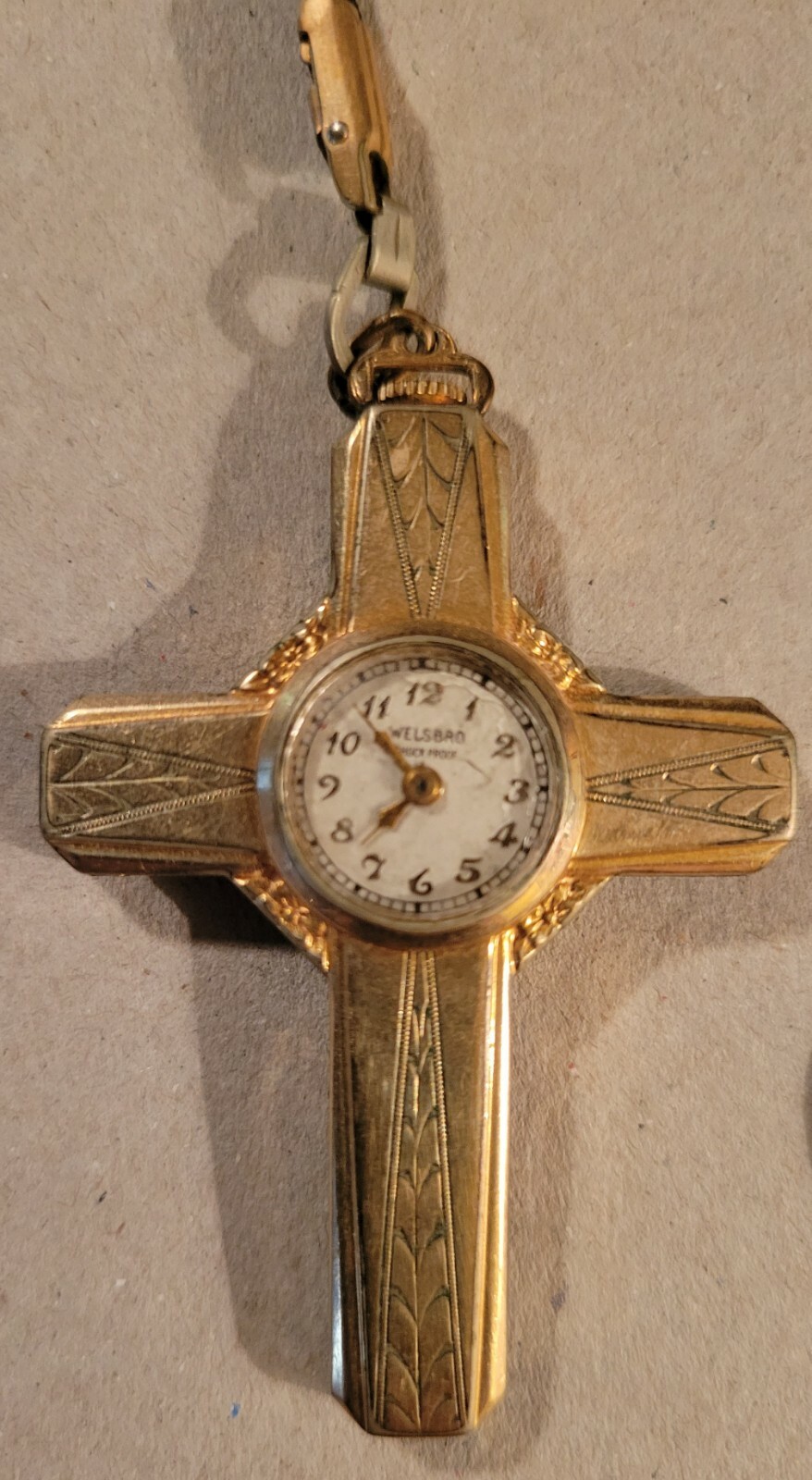 Welsbro, Shock Proof, Vintage necklace Cross Watch, One of a Kind ...