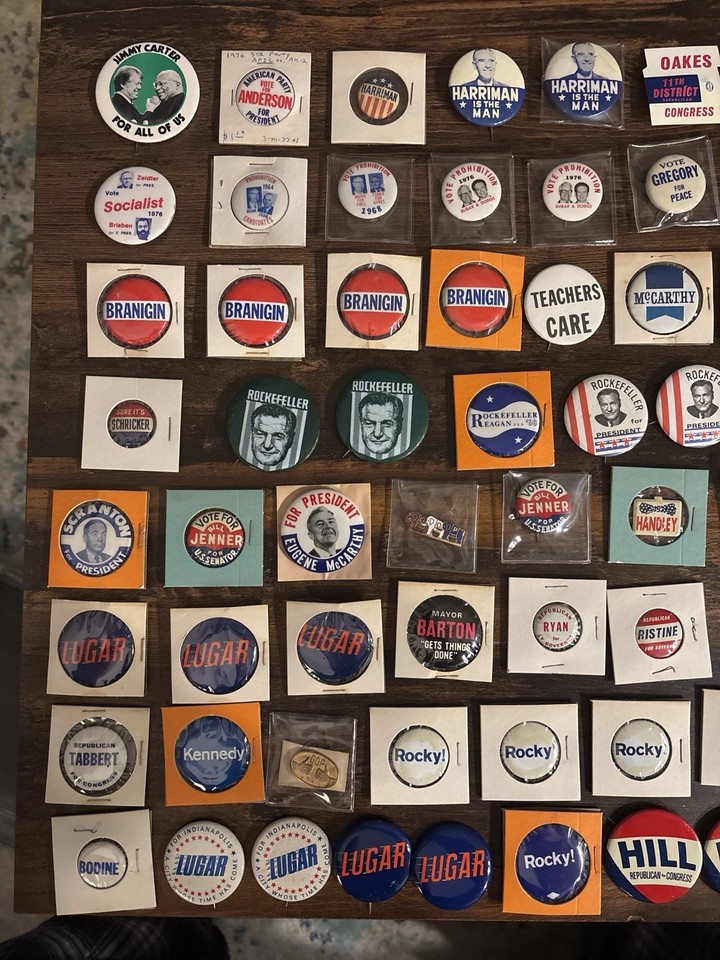 130+ Vintage Political Campaign Buttons Lot Nixon Kennedy Rockefeller ...