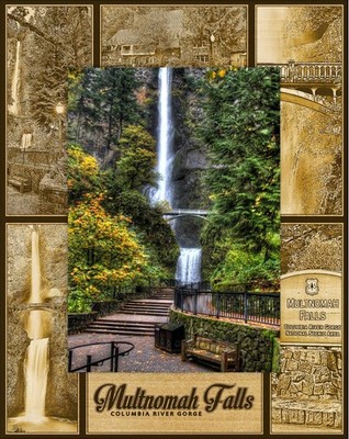 Multnomah Falls Columbia River Gorge Laser Engraved Wood Picture ...