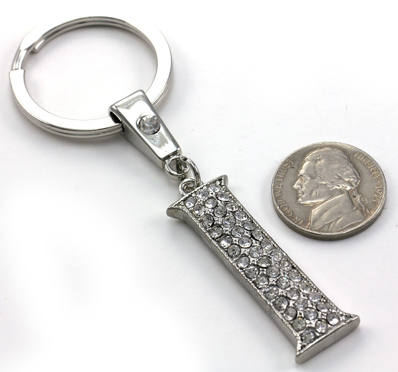 Clear Name Alphabet Initial Letter A-Z Car Keychain Key Ring Wedding ...