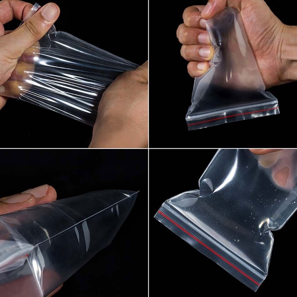 Clear PE Zip-lock Food Grade Bags Plastic Grip Self Seal Resealable ...