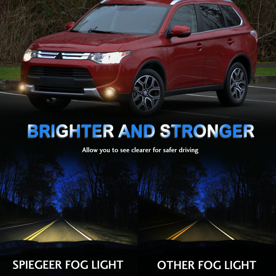 Fog Lights Assembly for 2010-2015 Mitsubishi Outlander with Wiring And ...