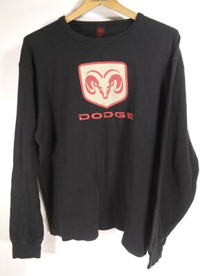 Dodge Ram Logo Long Sleeve Thermal Sweatshirt Black Men's Large | eBay