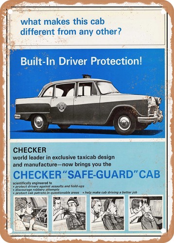 METAL SIGN - 1966 Checker Safe Guard Cab Vintage Ad | eBay