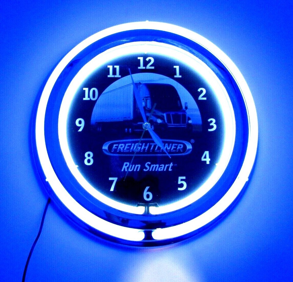 FreightLiner Run Smart Double Neon Clock 43.5 x 8.5 x 43.5 cm | eBay