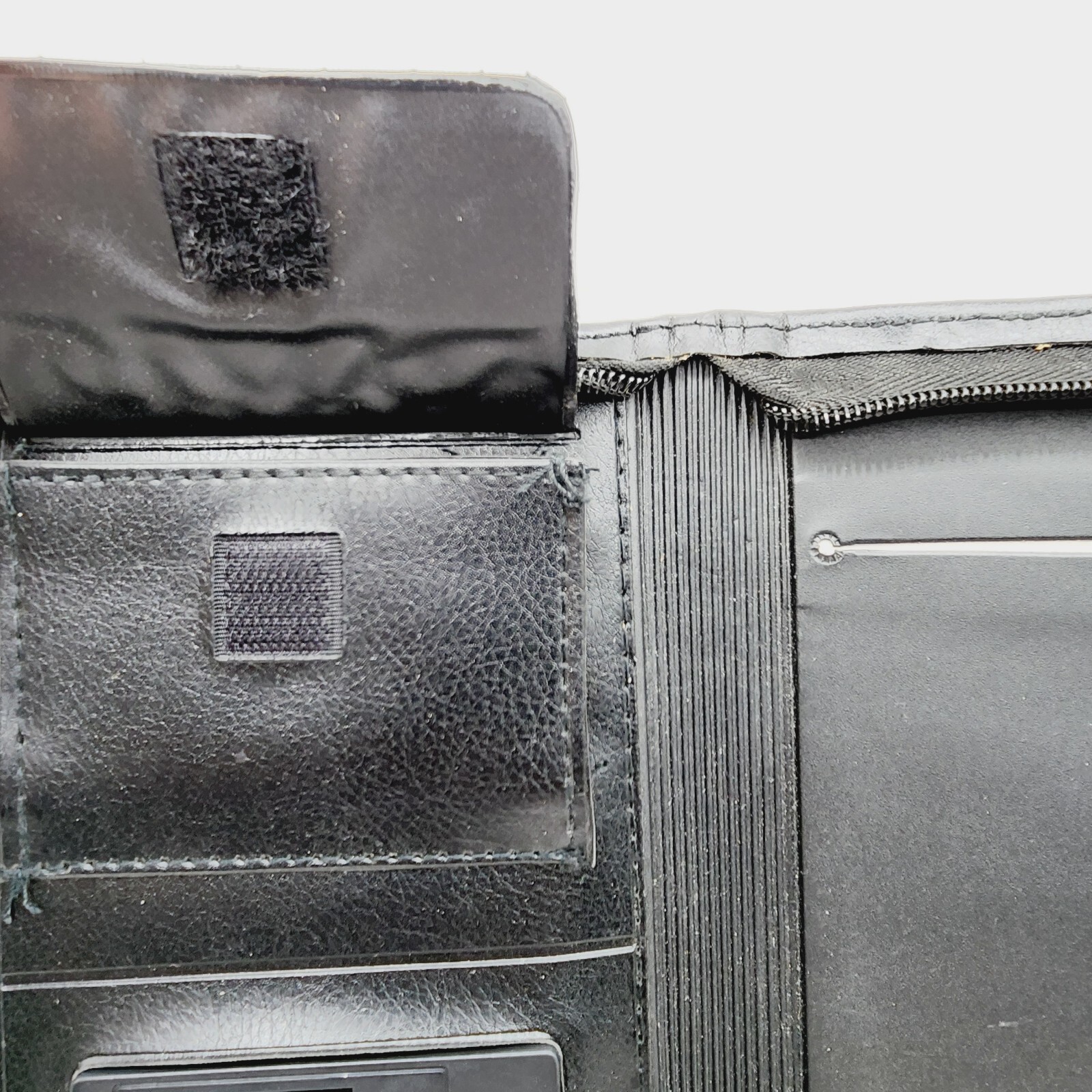 Leeds Zippered Portfolio Folder Logo Branded Binder Black Pockets 13" x ...