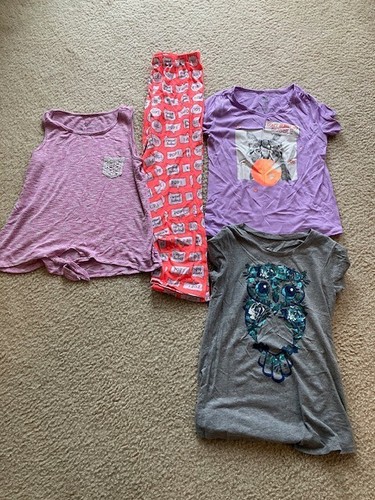 Lot of 4 Girls Size 14 Shirts & PJ Bottoms, JUSTICE (shirts) & Total ...