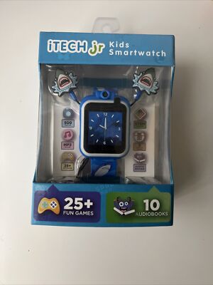 iTECH Jr Kids Smartwatch with Earphones Blue Shark Design (NEW) | eBay