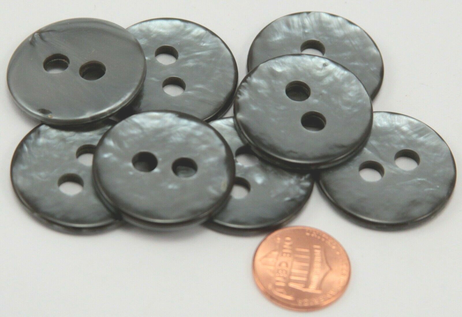 8 Large Pearlized Silver Gray Faux MOP Look Plastic Buttons 1 1/8" 28MM ...