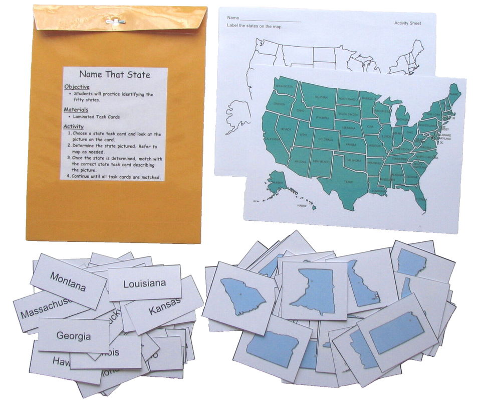Teacher Made Science Center Educational Resource Game Naming States | eBay