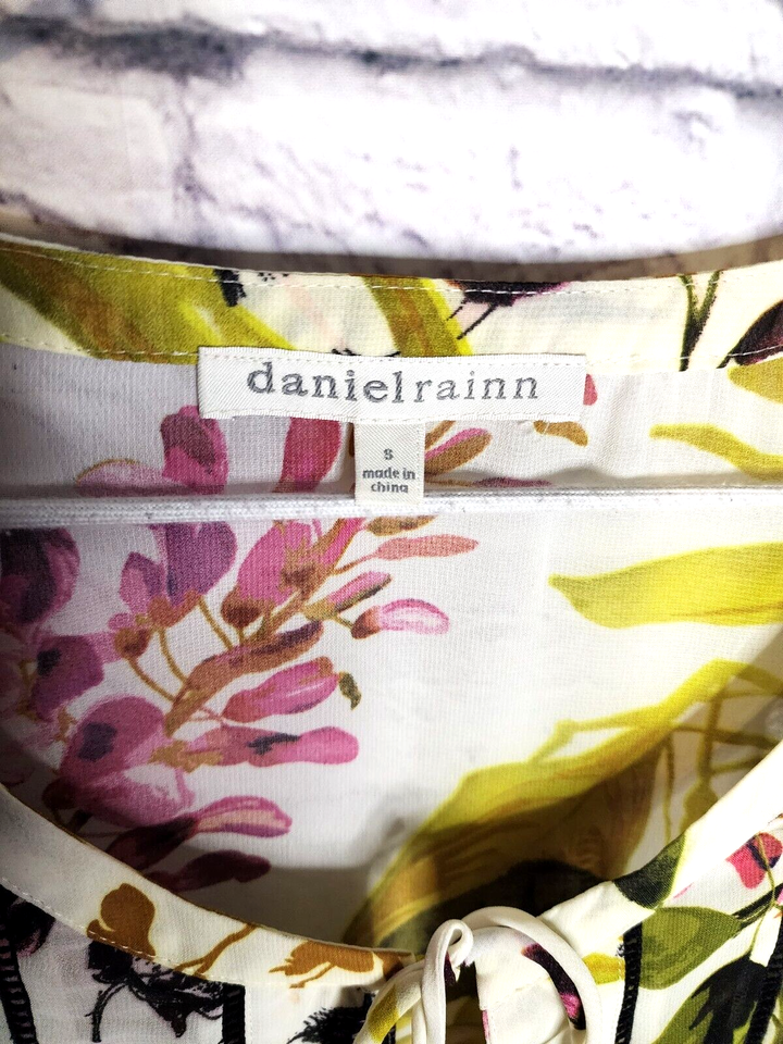 Daniel Rainn Womens Floral Black Lace Embroidered Boho Top Size Small ...