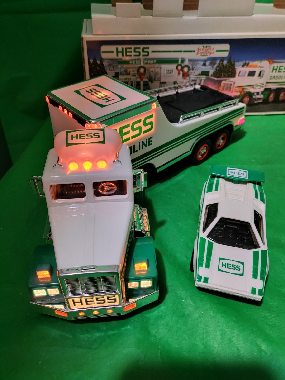 Vintage 1991 HESS Toy Truck and Racer - With Inserts & BOX | eBay