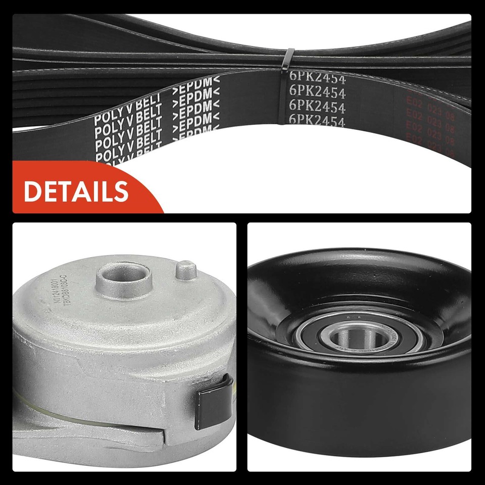 3pcs Serpentine Belt Drive Component Kit for GMC K1500 1997-1999 ...